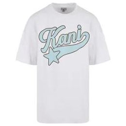 T-Shirt Karl Kani "Karl Kani Karl Kani Kani Star Logo Tee", Damen, Gr. XXL, wei&szlig;, light blau, 100% Baumwolle, bedruckt, loose fit, Rundhals, Shirts T-Shirt