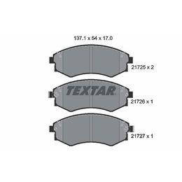 TEXTAR Bremsbelagsatz, Scheibenbremse 2172501 f&uuml;r NISSAN DAEWOO HYUNDAI (BEIJING) KIA SSANGYONG