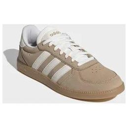 Sneaker Adidas SPORTSWEAR "BREAKNET SLEEK", Damen, Gr. 37, warm sandstone, core wei&szlig;, gum 3, Leder, Synthetik, Schuhe Sneaker