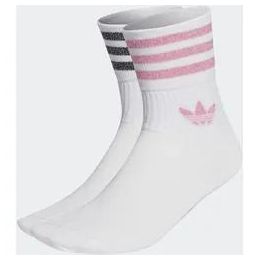 Sportsocken Adidas ORIGINALS "MIDCUT GLITTER CREW SOCKEN, 2 PAAR", Herren, Gr. S (37/39), pink (wei&szlig;, bliss pink, schwarz), Socken Sportsocken, f&uuml;r Erwachsene, wadenlang, aus Baumwolle, Polyester und Elasthan