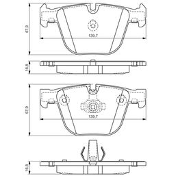 Bosch Bremsbelagsatz, Scheibenbremse 0986494294 f&uuml;r BMW ALPINA