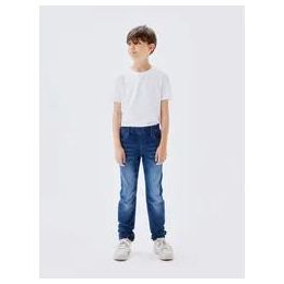 Slim-fit-Jeans name it "NKMRYAN SLIM SWE JEANS 5225-TH NOOS", Jungen, Gr. 98, N-Gr, blau (schwarz, blau, denim), Denim/Jeans, Obermaterial: 70% Baumwolle, 27% Polyester, 3% Elasthan, leichte Abriebeffekte, slim fit lang, Jeans Slim-fit-Jeans
