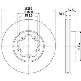 Hella Bremsscheibe 8dd355128621 280mm 28mm f&uuml;r Ford