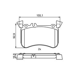 Bosch Bremsbelagsatz, Scheibenbremse 0986495398 f&uuml;r Mercedes