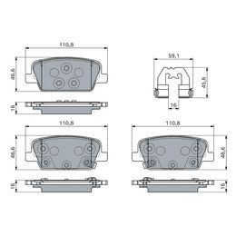 Bosch Bremsbelagsatz, Scheibenbremse 0986460153 f&uuml;r HYUNDAI
