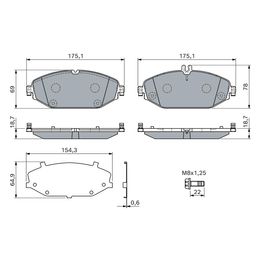 Bosch Bremsbelagsatz, Scheibenbremse 0986460129 f&uuml;r Mercedes