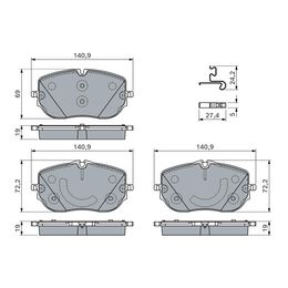 Bosch Bremsbelagsatz, Scheibenbremse 0986460181 f&uuml;r MERCEDES-BENZ