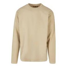 T-Shirt Urban Classics "Urban Classics Herren Heavy Oversized Garment Dye Longsleeve", Damen, Gr. M, unionbeige, 100% Baumwolle, unifarben, oversize, Rundhals, Shirts T-Shirt