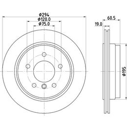 Hella Bremsscheibe 8dd355112271 294mm 19mm f&uuml;r BMW