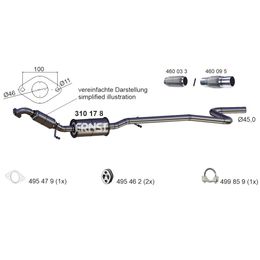 Ernst Mittelschalld&auml;mpfer 310178 f&uuml;r Ford MAZDA