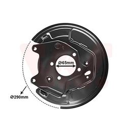 Van Wezel Spritzblech, Bremsscheibe 5430373 Hinterachse links f&uuml;r TOYOTA