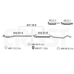 Ernst Mittelschalld&auml;mpfer Set 011150 f&uuml;r Opel GM