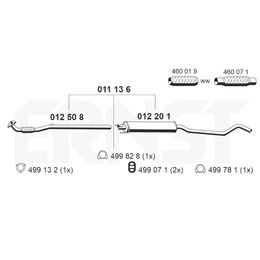 Ernst Mittelschalld&auml;mpfer Set 011136 f&uuml;r Opel GM