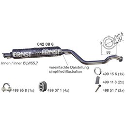 Ernst Mittelschalld&auml;mpfer 042086 f&uuml;r Opel GM