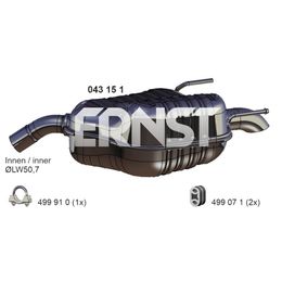 Ernst Endschalld&auml;mpfer 043151 f&uuml;r Opel GM