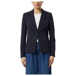 Jackenblazer comma, Damen, Gr. 44, navy, Web, Obermaterial: 50% Viskose, 42% Polyamid, 8% Elasthan, unifarben, k&ouml;rpernah h&uuml;ftbedeckend, tiefer V-Ausschnitt, abgesteppte Kante, Blazer, mit Reverskragen und 1-Knopf-Verschluss