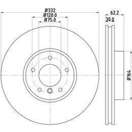 Hella Bremsscheibe 8dd355117731 332mm 30mm f&uuml;r BMW