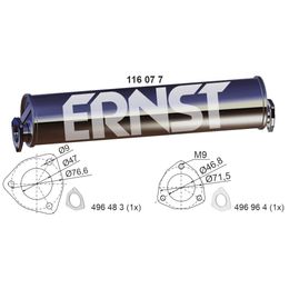 Ernst Endschalld&auml;mpfer 116077 f&uuml;r VAG