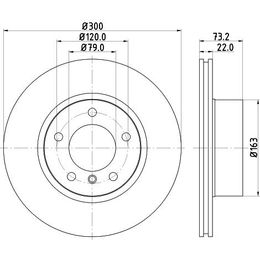 Hella Bremsscheibe 8dd355118041 300mm 22mm f&uuml;r BMW (BRILLIANCE)
