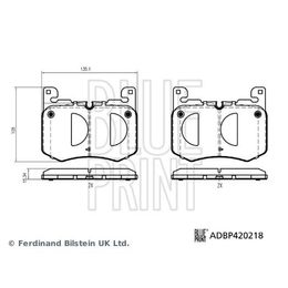 Blue Print Bremsbelagsatz, Scheibenbremse adbp420218 Vorderachse f&uuml;r JAGUAR LAND ROVER