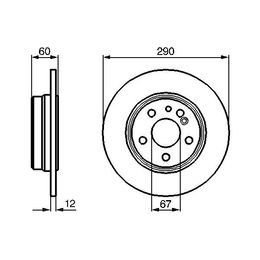 Bosch Bremsscheibe 0986478607 voll 290mm 12mm f&uuml;r Mercedes
