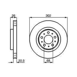 Bosch Bremsscheibe 0986478454 bel&uuml;ftet 302mm 26mm f&uuml;r Volvo
