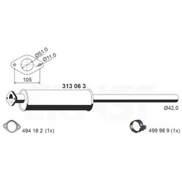 Ernst Vorschalld&auml;mpfer 313063 f&uuml;r FORD