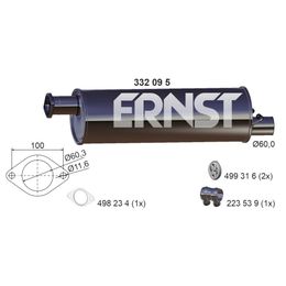 Ernst Mittelschalld&auml;mpfer 332095 f&uuml;r Ford
