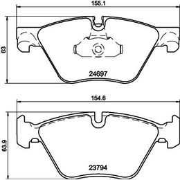 Hella Bremsbelagsatz, Scheibenbremse 8db355014351 f&uuml;r BMW (BRILLIANCE)