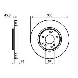 Bosch Bremsscheibe 0986478526 innenbel&uuml;ftet 300mm 28mm f&uuml;r Mercedes