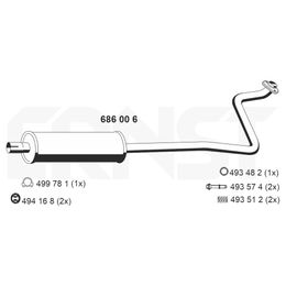Ernst Mittelschalld&auml;mpfer 686006 f&uuml;r TOYOTA