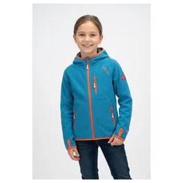 Fleecejacke Trollkids "KIDS SANDEFJORD JACKET", M&auml;dchen, Gr. 164, summernight blau, rot clay, Obermaterial: 100% Polyester, Jacken Fleecejacke