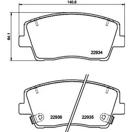 Hella Bremsbelagsatz, Scheibenbremse 8db355040111 f&uuml;r KIA GENESIS