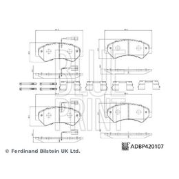 Blue Print Bremsbelagsatz, Scheibenbremse adbp420107 Vorderachse f&uuml;r FIAT VAUXHALL