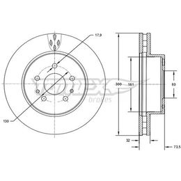 TOMEX BRAKES Bremsscheibe tx7257 Vorderachse bel&uuml;ftet 300mm 32mm f&uuml;r PEUGEOT FIAT CITRO&Euml;N RAM