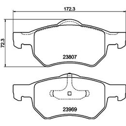 Hella Bremsbelagsatz, Scheibenbremse 8db355010641 f&uuml;r Citro&euml;n Chrysler DODGE
