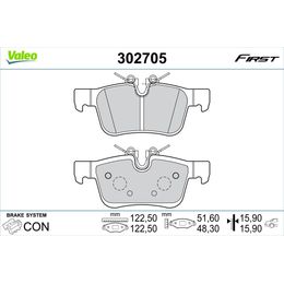 Valeo Bremsbelagsatz, Scheibenbremse 302705 Hinterachse f&uuml;r Volvo ASIA