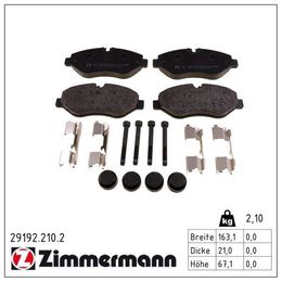 Zimmermann Bremsbelagsatz, Scheibenbremse 291922102 Vorderachse f&uuml;r Mercedes VAG