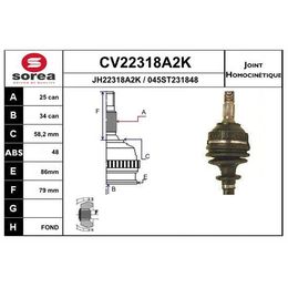 EAI Gelenksatz, Antriebswelle cv22318a2k