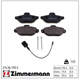 Zimmermann Bremsbelagsatz, Scheibenbremse 214361705 Vorderachse f&uuml;r Fiat