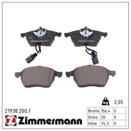 Zimmermann Bremsbelagsatz, Scheibenbremse 219382001 Vorderachse f&uuml;r VAG