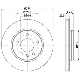 Hella Bremsscheibe 8dd355128031 294mm 22mm f&uuml;r VW