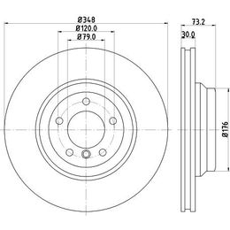 Hella Bremsscheibe 8dd355128671 348mm 30mm f&uuml;r BMW