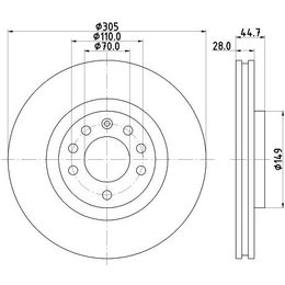 Hella Bremsscheibe 8dd355113541 305mm 28mm f&uuml;r FERRARI