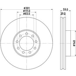 Hella Bremsscheibe 8dd355115531 301mm 30mm f&uuml;r Iveco