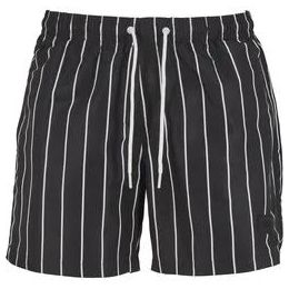 Badeshorts Urban Classics "Urban Classics Herren Stripe Swim Shorts", Gr. 3XL, US-Gr&ouml;&szlig;en, schwarz, 100% Polyester, Badehosen Badeshorts