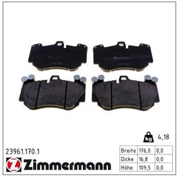 Zimmermann Bremsbelagsatz, Scheibenbremse 239611701 Vorderachse f&uuml;r Porsche VAG