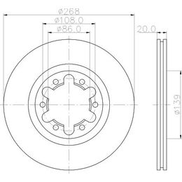 Hella Bremsscheibe 8dd355117671 268mm 20mm f&uuml;r MAZDA