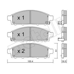 METELLI Bremsbelagsatz, Scheibenbremse 2207910 f&uuml;r Fiat MITSUBISHI