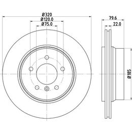 Hella Bremsscheibe 8dd355128491 320mm 22mm f&uuml;r BMW